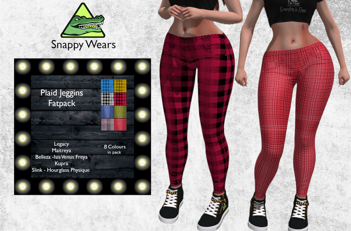 Second Life Marketplace Snappy Plaid Jeggins Fatpack